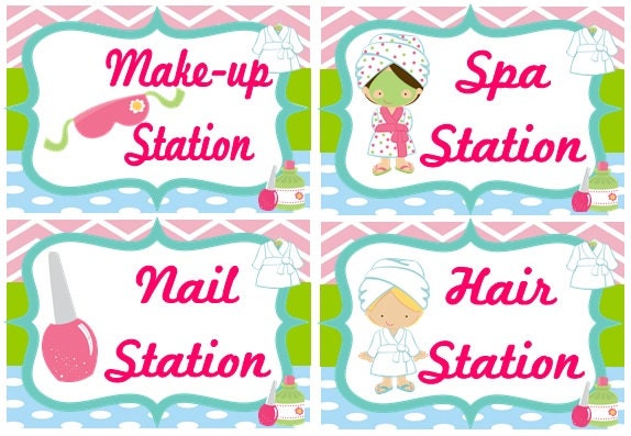 Spa party welcome sign DOWNLOADABLE FILE DIY printable spa