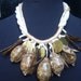 Unique Cowry Sea Shell Rope necklace c 1980s