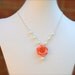 Coral Rose necklace coral flower necklace coral bridesmaid