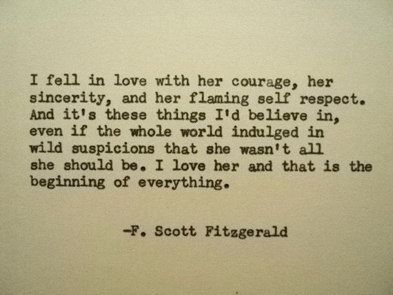 F. SCOTT FITZGERALD LOve Quote Love Poem F Scott Fitzgerald