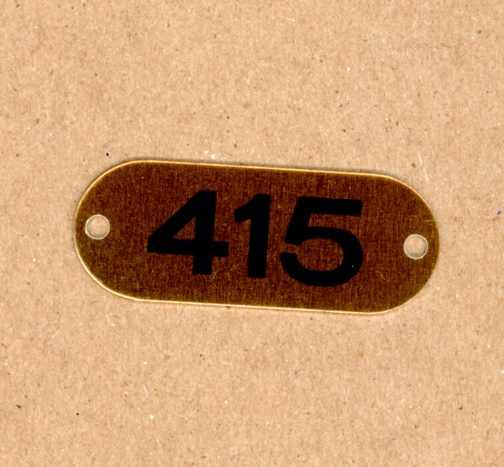 Number 415 1 Aluminum Metal Number Tags School Locker Plates