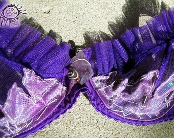 upcycled mesh amethyst shelf bra