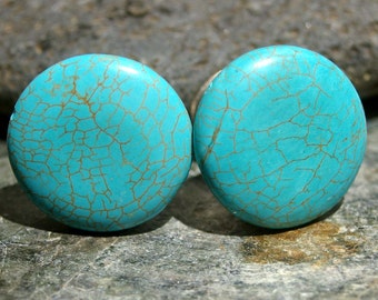 Round Turquoise Cabinet Knobs or Drawer Pulls - stone knobs, stone knobs, kitchen, bathroom ...