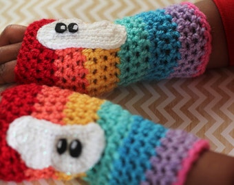 Rainbow mittens | Etsy