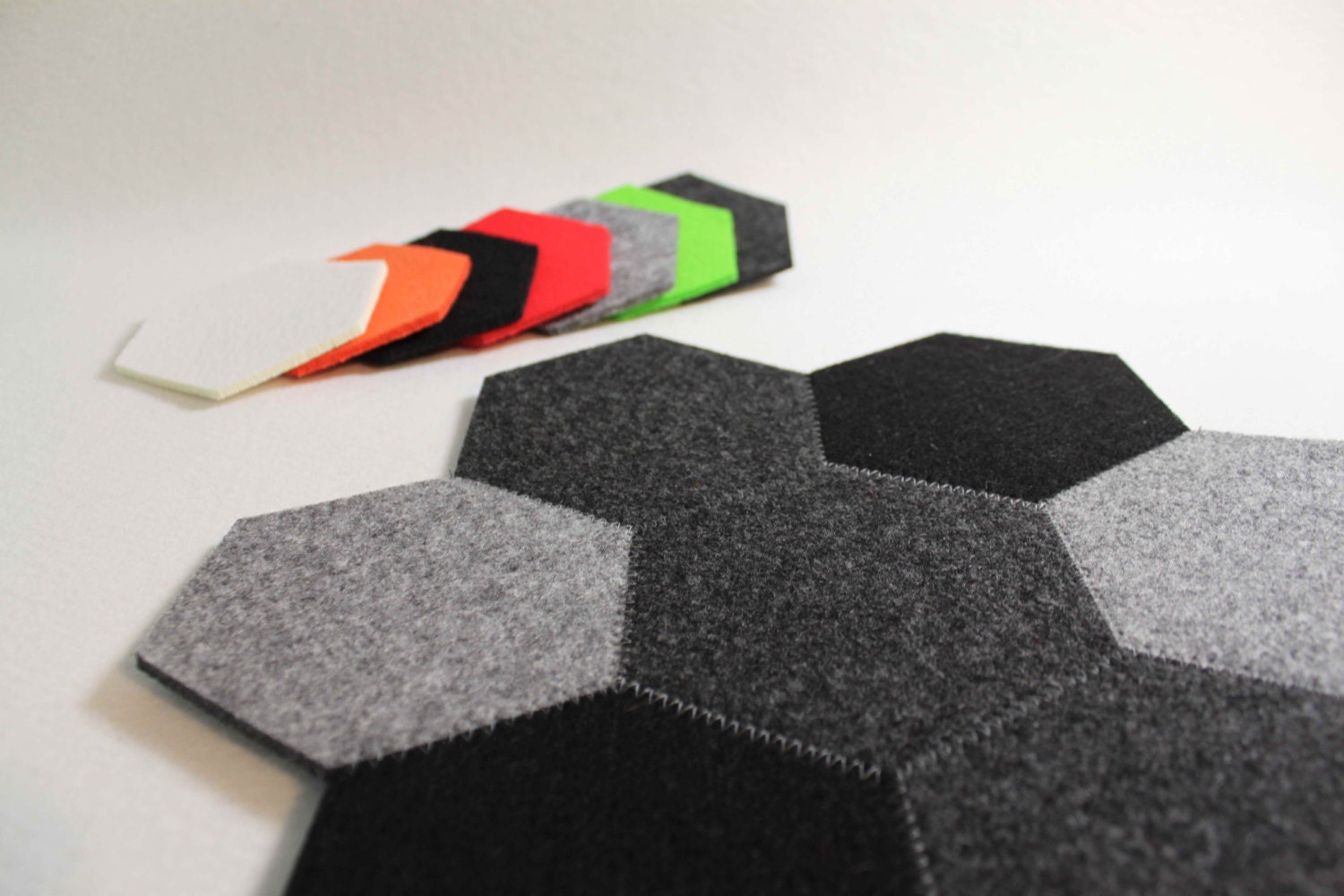 HEXAGON Felt Placemats sewn together & Coaster by FeelMyCraft