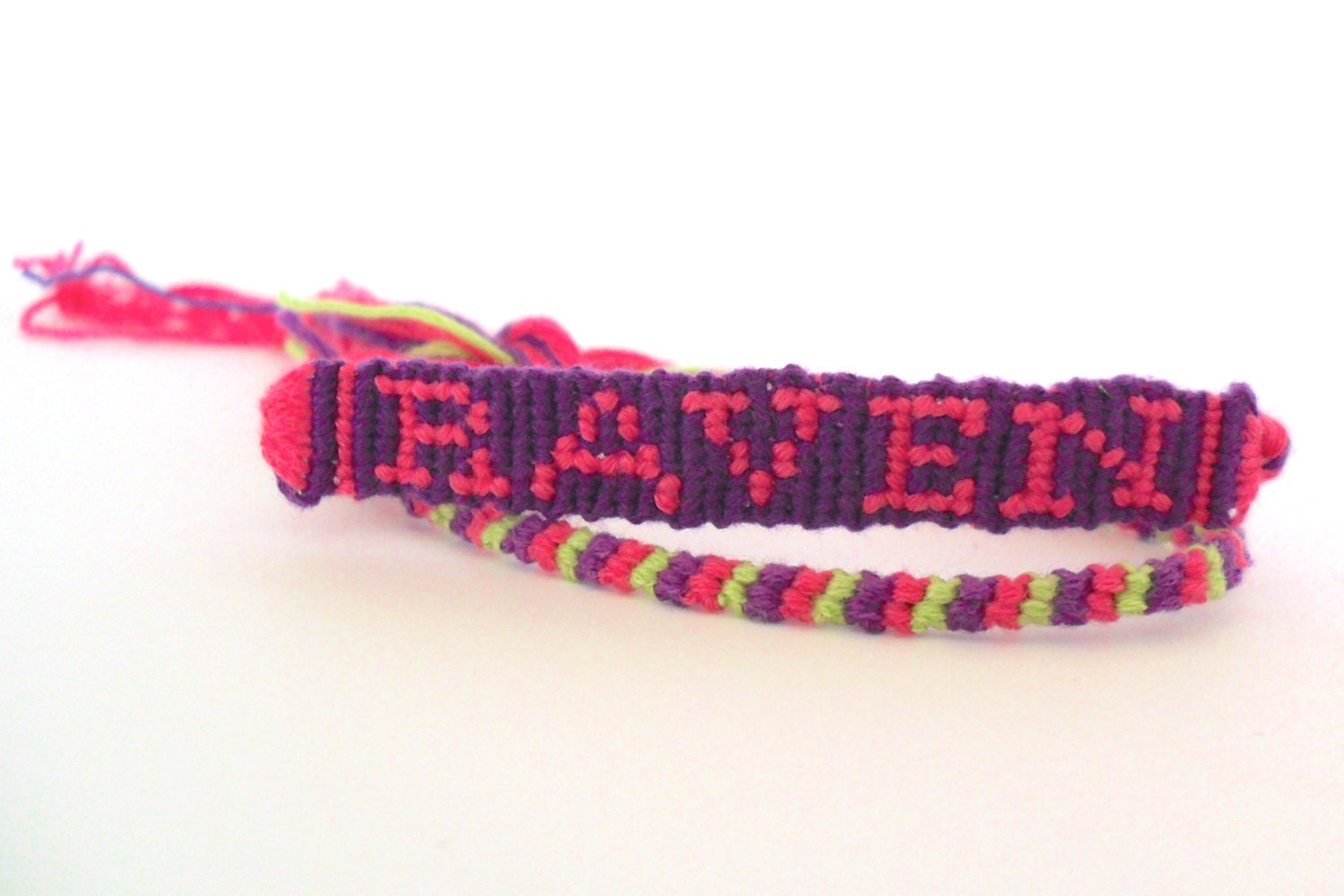 Custom Name Friendship Bracelet Custom Word by ClamBoneBracelets