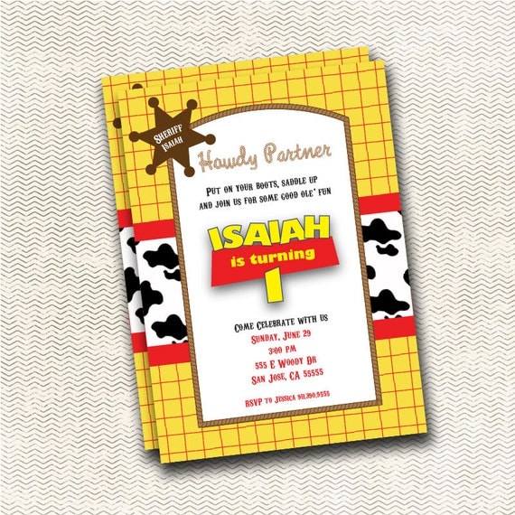 Toy Story Woody Birthday Invitation