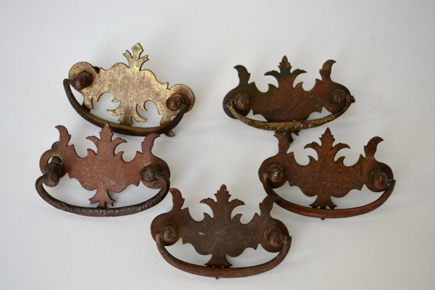 Original Antique Hardware Colonial Revival Brass Drawer Pulls – Haute Juice