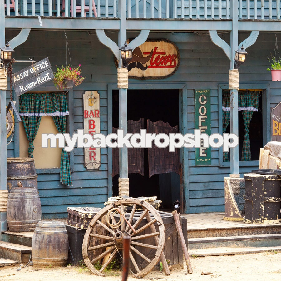 8ft x 8ft Old Western Storefront Backdrop for Photography