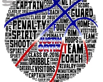 Basketball word art | Etsy