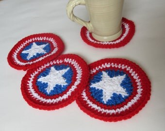 Crocheted Super Mario Star Coasters