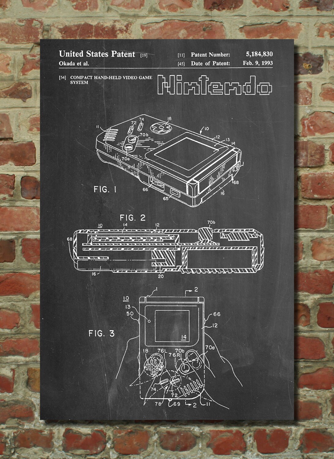 Nintendo Game Boy Poster Nintendo Poster Nintendo by PatentPrints