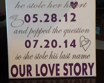 Our Love Story Wood Board