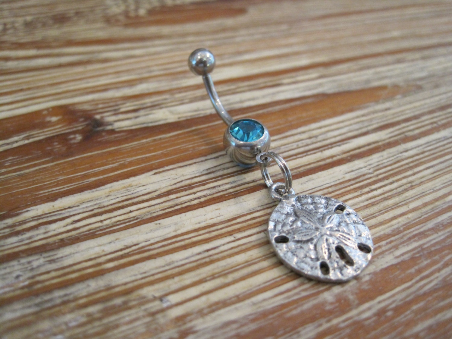 Belly Button Ring Body Jewelry Silver Sand by BriellesJewels
