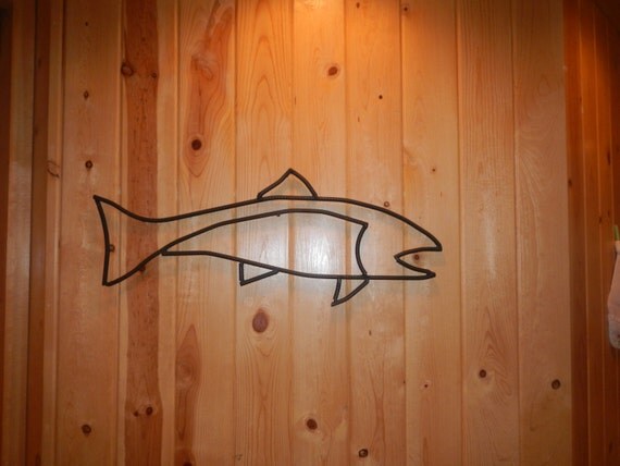Metal Trout / Salmon 30 inch welded steel by OctoberDriftaway