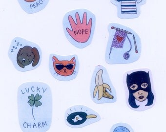 Popular items for hand drawn stickers on Etsy