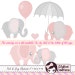 Pink and Grey Elephant Clipart Baby Girl Clip Art Set