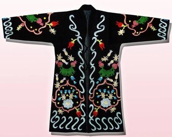beautiful uzbek silk embroidered robe chapan in ottoman style a3626