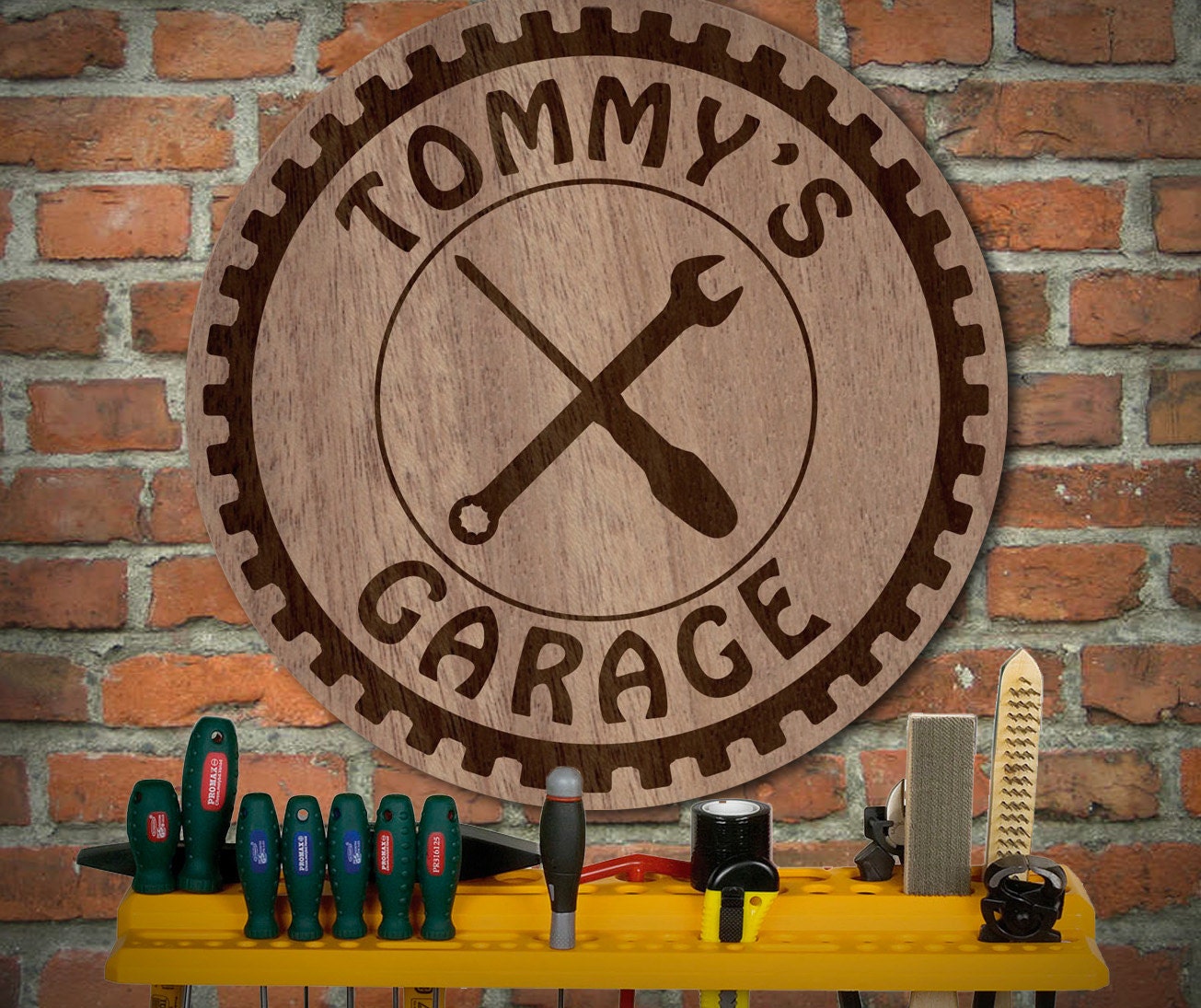 Personalized Round Garage Sign