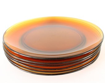 Popular items for amber glass plate on Etsy