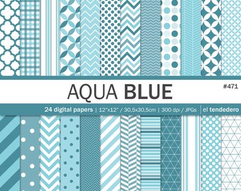 Popular items for papel digital azul on Etsy
