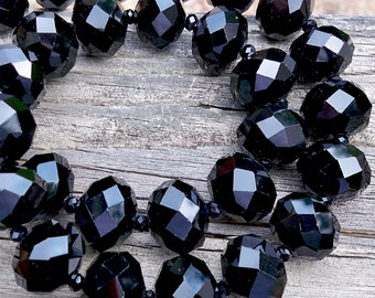 Black bead necklace | Etsy