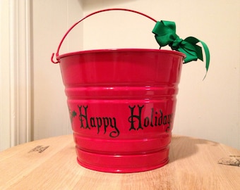 Popular items for christmas bucket on Etsy
