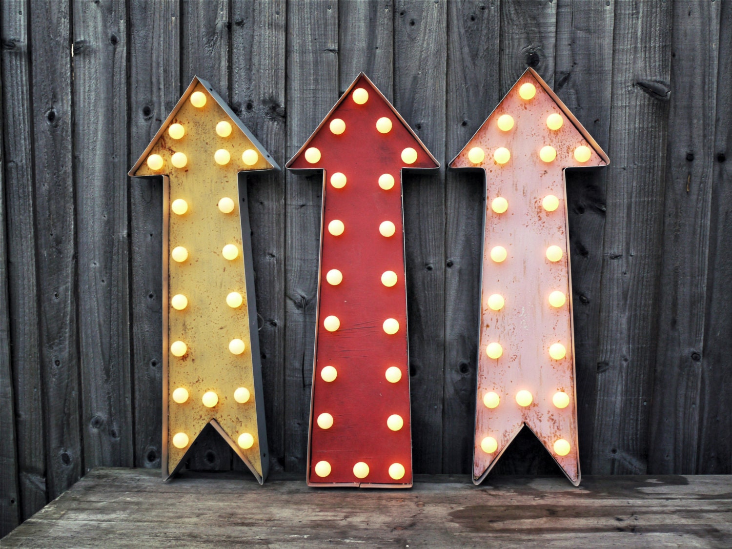 Marquee Arrow Relic // Patina // Fun Fair Sign & Light