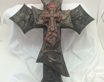 One-of-a-kind unique, handcrafted stacked cross