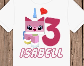 Lego Movie Unikitty any name age Birthday t-shirt shirt