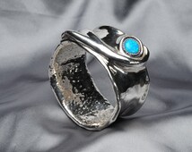 Popular items for wide silver bangle on Etsy