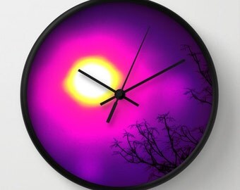 Purple wall clock | Etsy