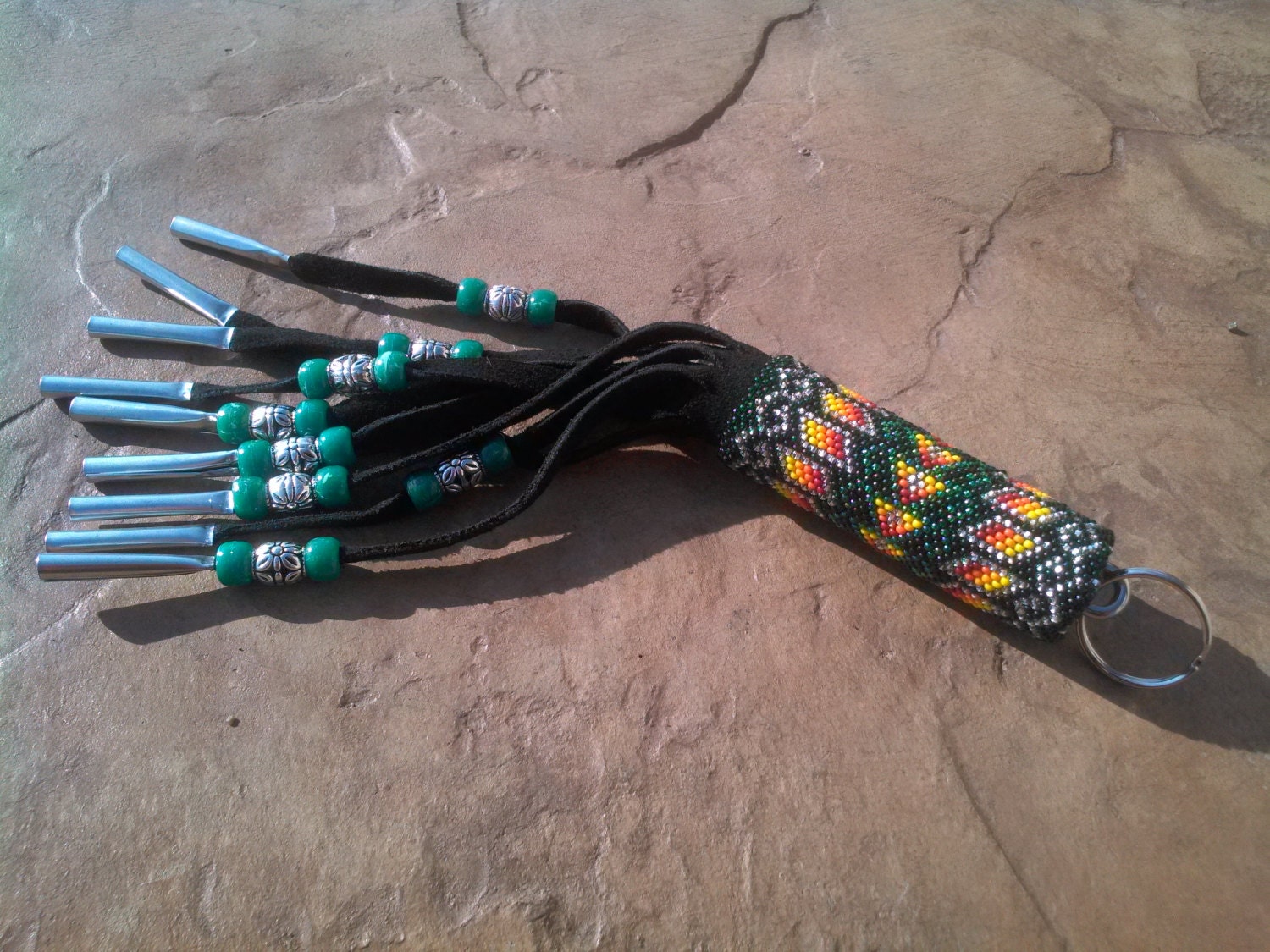 Native American Beaded Keychain Johnnie by AmandasBeadingHeart