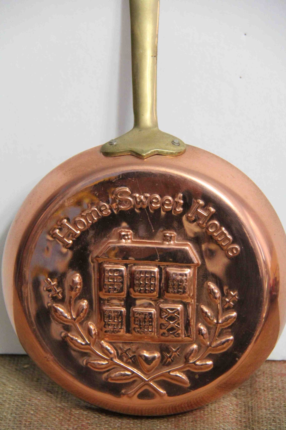 Vintage Dutch Copper And Brass Wall Skillet “Home Sweet Home” – Haute Juice