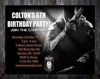 Call of Duty Birthday Invitation