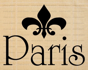 Paris Sign, Fleur De Lis, Instant Download, Word Art, Calligraphy ...