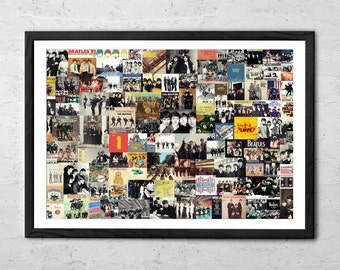 Items similar to Beatles Collage Wall Art - Vintage Record on Etsy