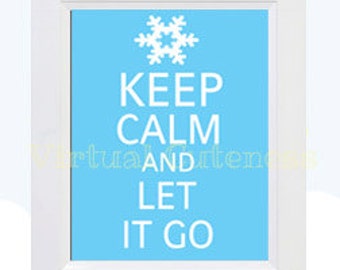 Frozen Poster, Disney Poster, Keep Calm And Let It Go, Frozen Wall Art ...