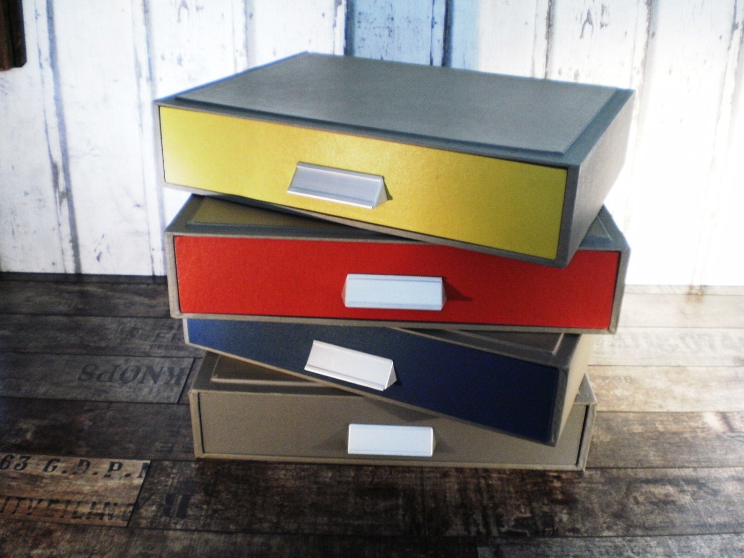 1950s file cabinet / paper storage /desk boxes / organiser boxes ...
