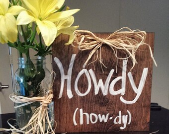 Howdy sign | Etsy