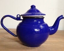 Popular items for blue enamel teapot on Etsy