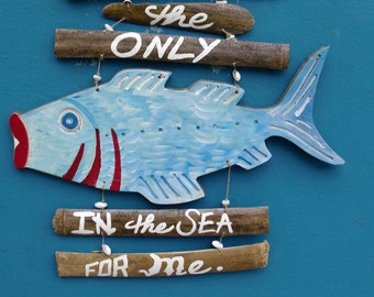 Wood fish sign | Etsy