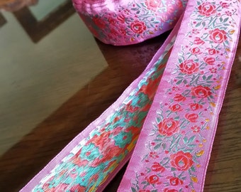 1.375 Vintage French Woven ribbon trim with by VintageRibbons