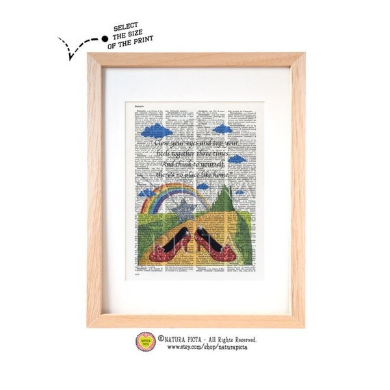 Ruby Red Wizard of Oz Slipper Shoes dictionary by naturapicta