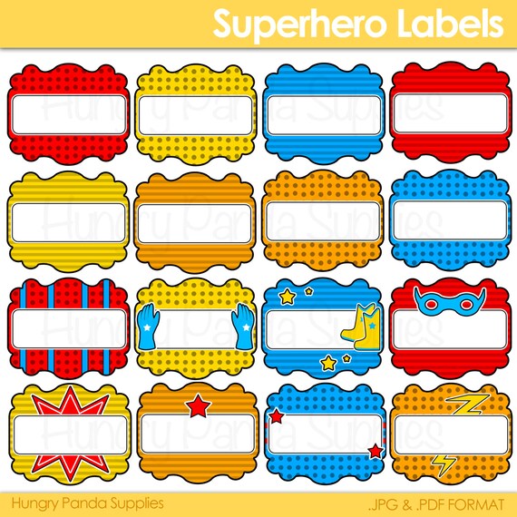 Articles similaires à Super-héros parti étiquettes, étiquettes de ...