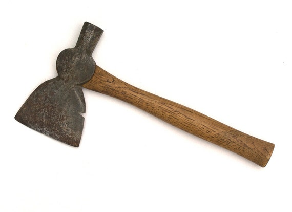 Vintage Hatchet Tomahawk Hand Axe 1930s Unique Tool Wood