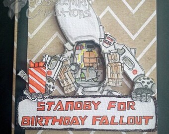 Handmade/Painted Titanfall Birthday Card *XboxONE, Xbox, Game*