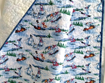 Winter sports quilt | Etsy