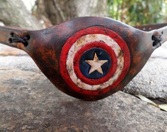 W.T.O Custom Handmade Leather Eye Patch, Captain America Fan Art ...