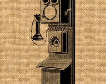 Country Wood Wall Telephone Vintage Printable Image Graphic Digital ...